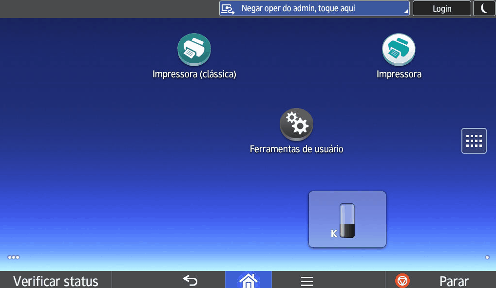 Configuração no equipamento
