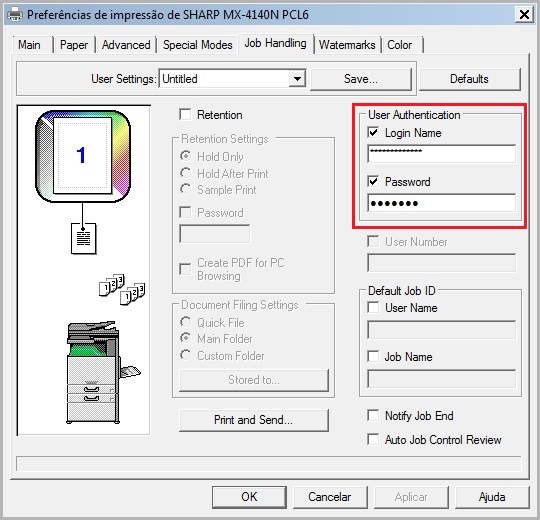 Enable printer authentication