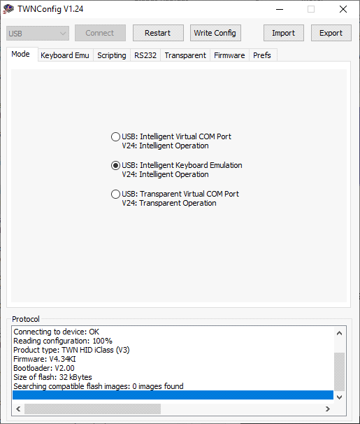 Configuring TWN3 readers for HP devices
