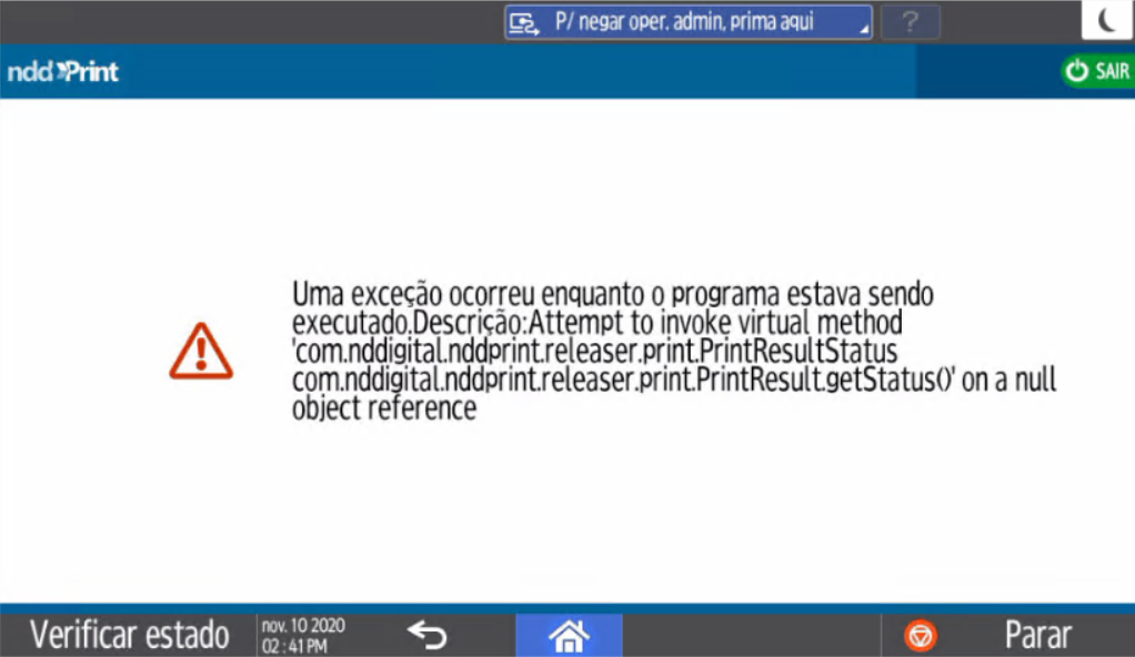 Erro ao liberar documento retido pelo NDD Print 360 Mobile