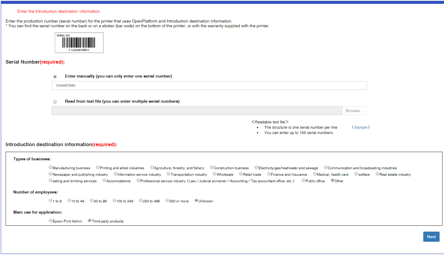 Activate Epson Open Platform (EOP) on the printer